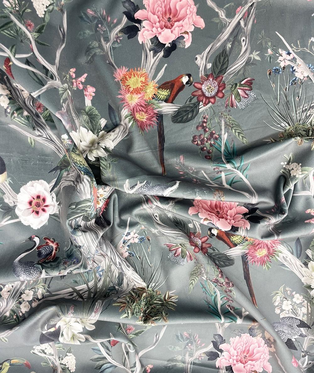 Luxury Velvet Fabric - Chinoiserie | Printed velvets | Floral Velvets