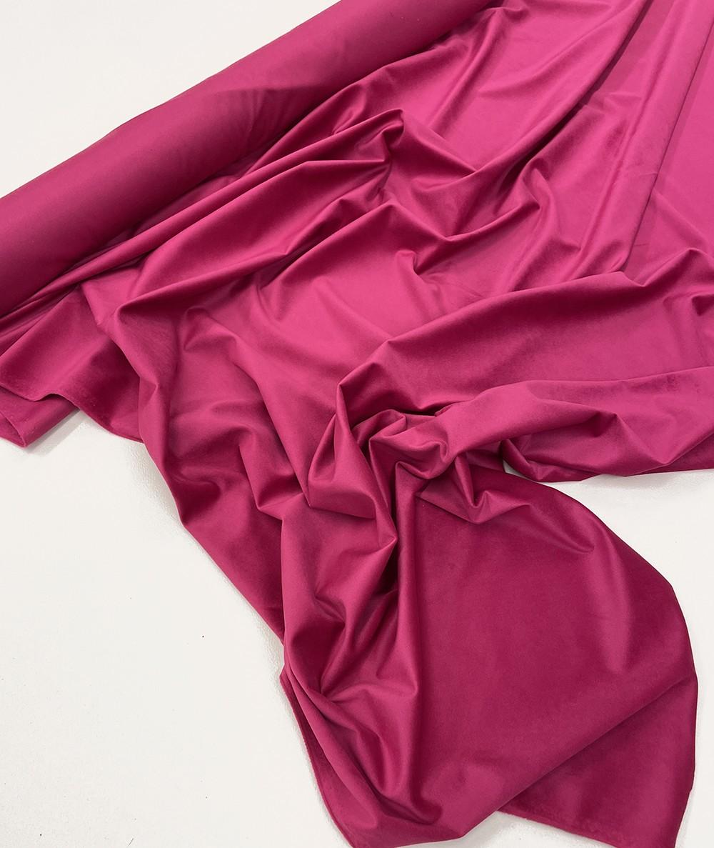Hot Pink Velvet Fabric | Luxury Plain Velvets | Bright Pink Velvet