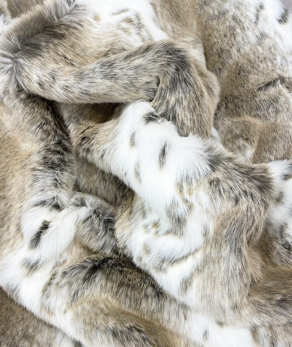 Striped Lynx Fur Fabric | Animal Print Craft Fur | Lynx Craft Fur