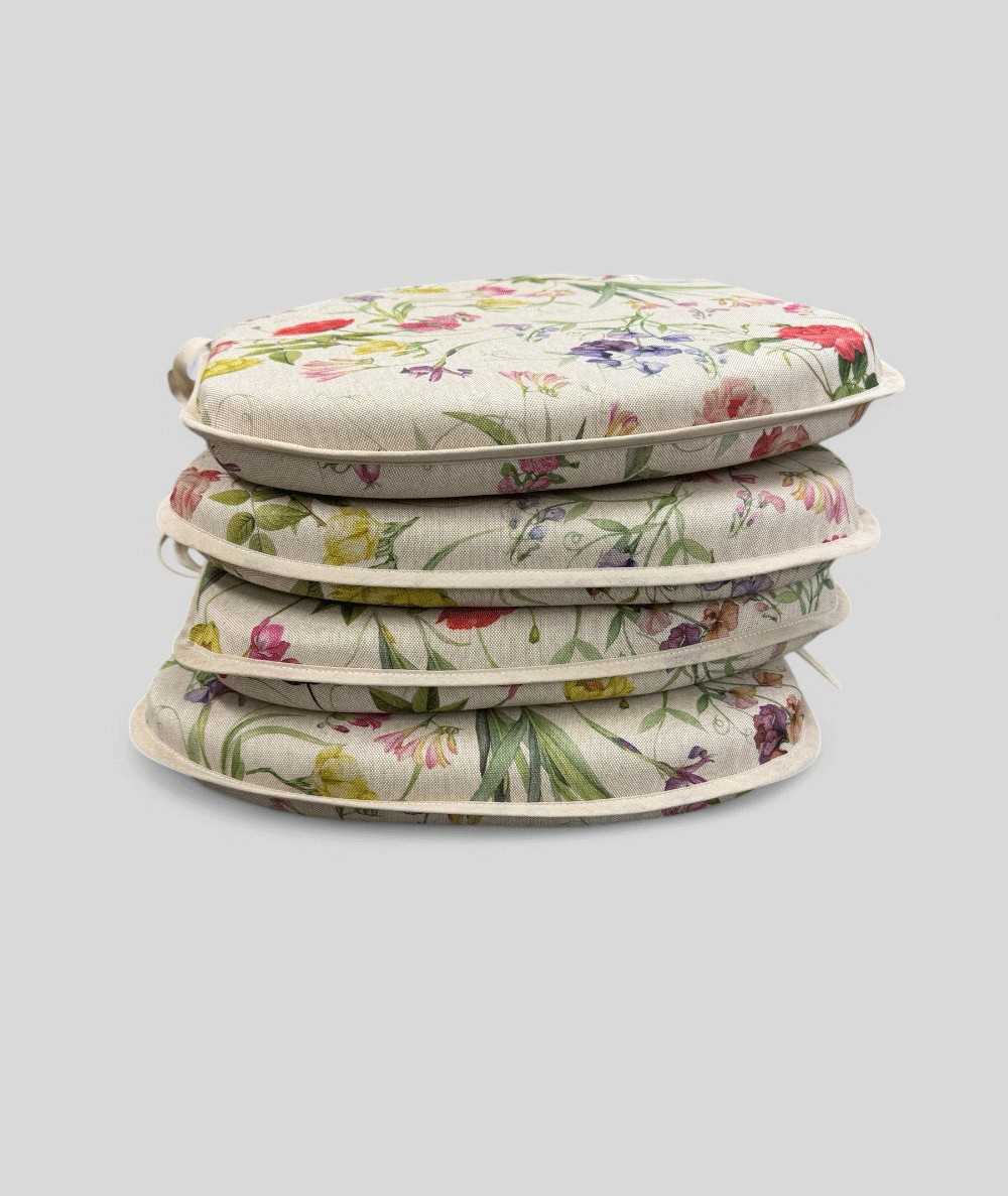 Classic Floral Spindle Seat Pads | Coloured Flowery Spindle Chair Pads