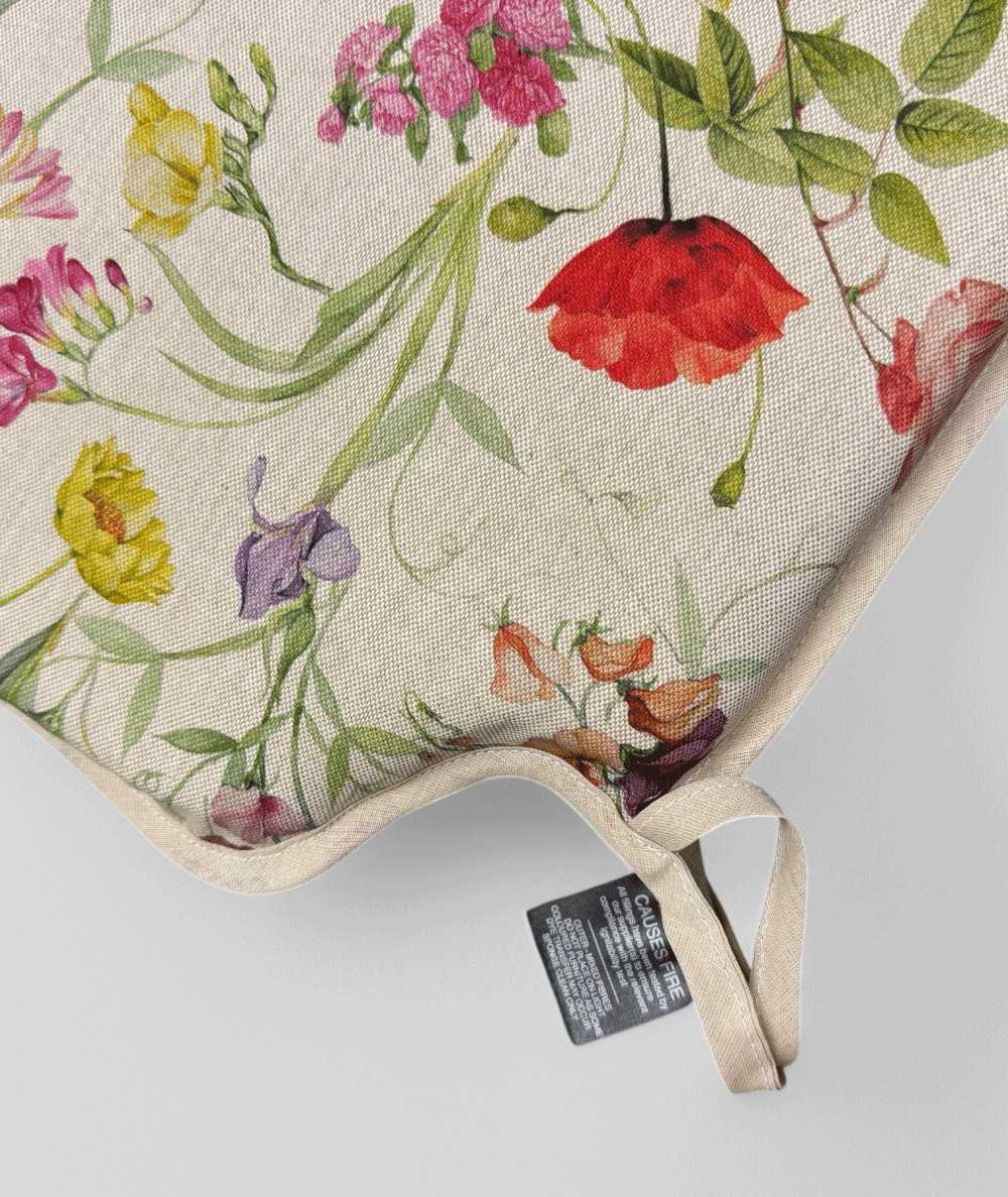 Classic Floral Spindle Seat Pads | Coloured Flowery Spindle Chair Pads