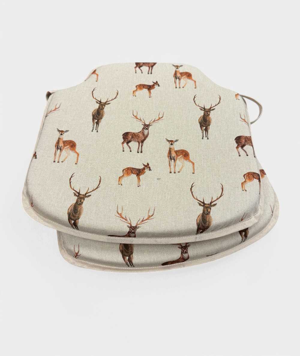 Stag & Deer Spindle Seat Pads| Non-slip Animal Print Spindle Seat Pads
