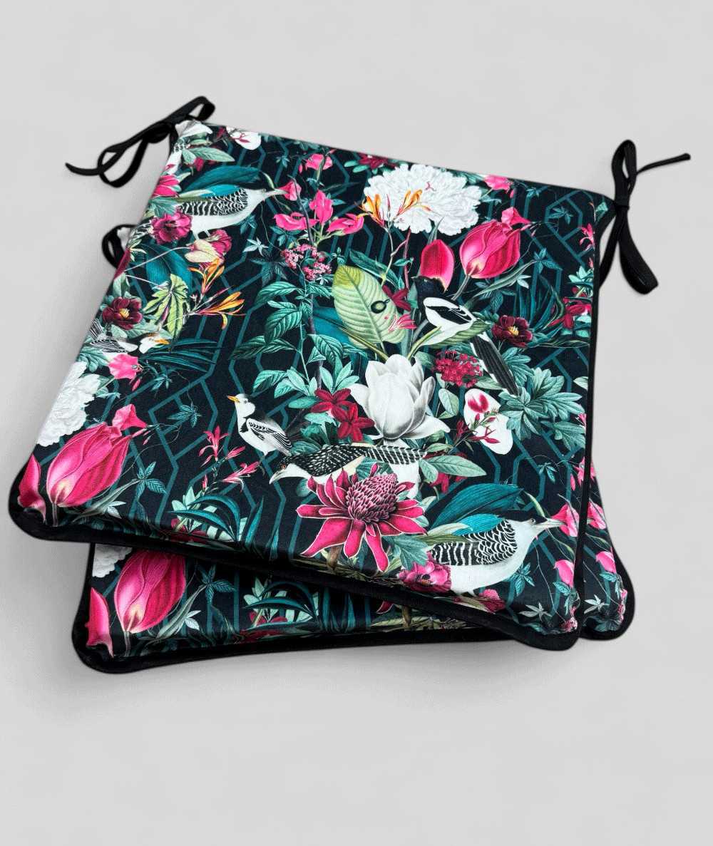 Square Velvet Patagonia Chair Pads | Tropical Velvet Square Seat Pads